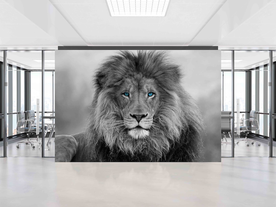 Animal Paper Art, Blue Eyed Lion Wall Decals, Papercraft 3D, Accent ...