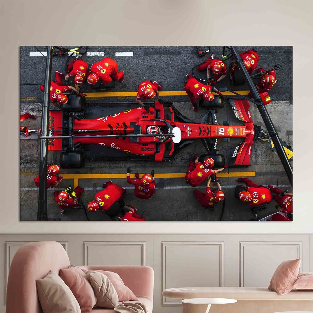 Charles Leclerc Formula 1 Pit Stop Tempered Glass Wall Art - Etsy