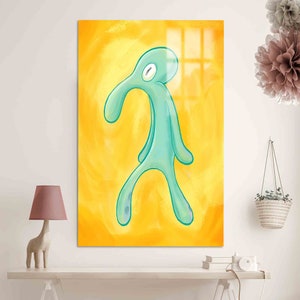 Squidward Painting Canvas, Modern Wall Decoration, Bold and Brash 3D ...