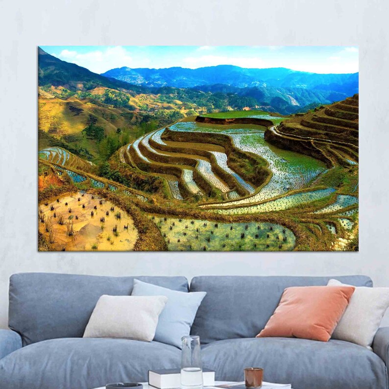 Banaue Rice Terraces Print: Philippines View Art, Nature Canvas Decor ...