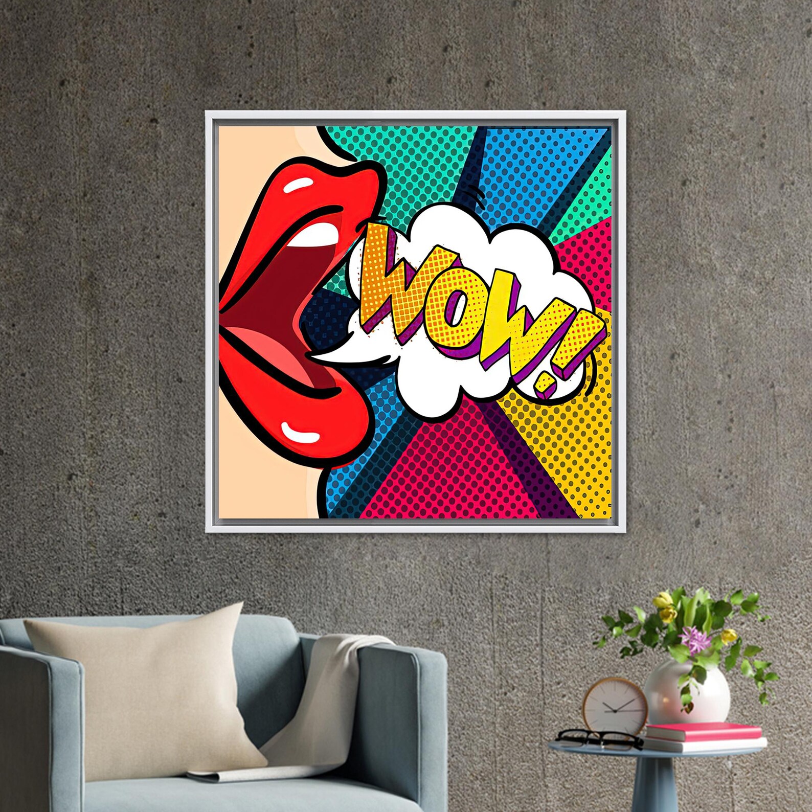 WOW Woman Graffiti Glass Art: Comic Pop Art Wall Decor - Etsy