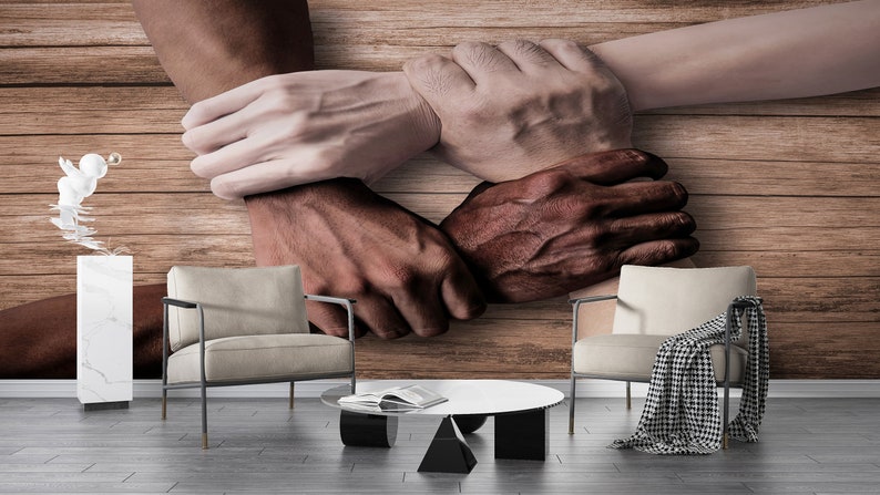 Wallpaper Mural Art Motivational Mural Helping Hands - Etsy