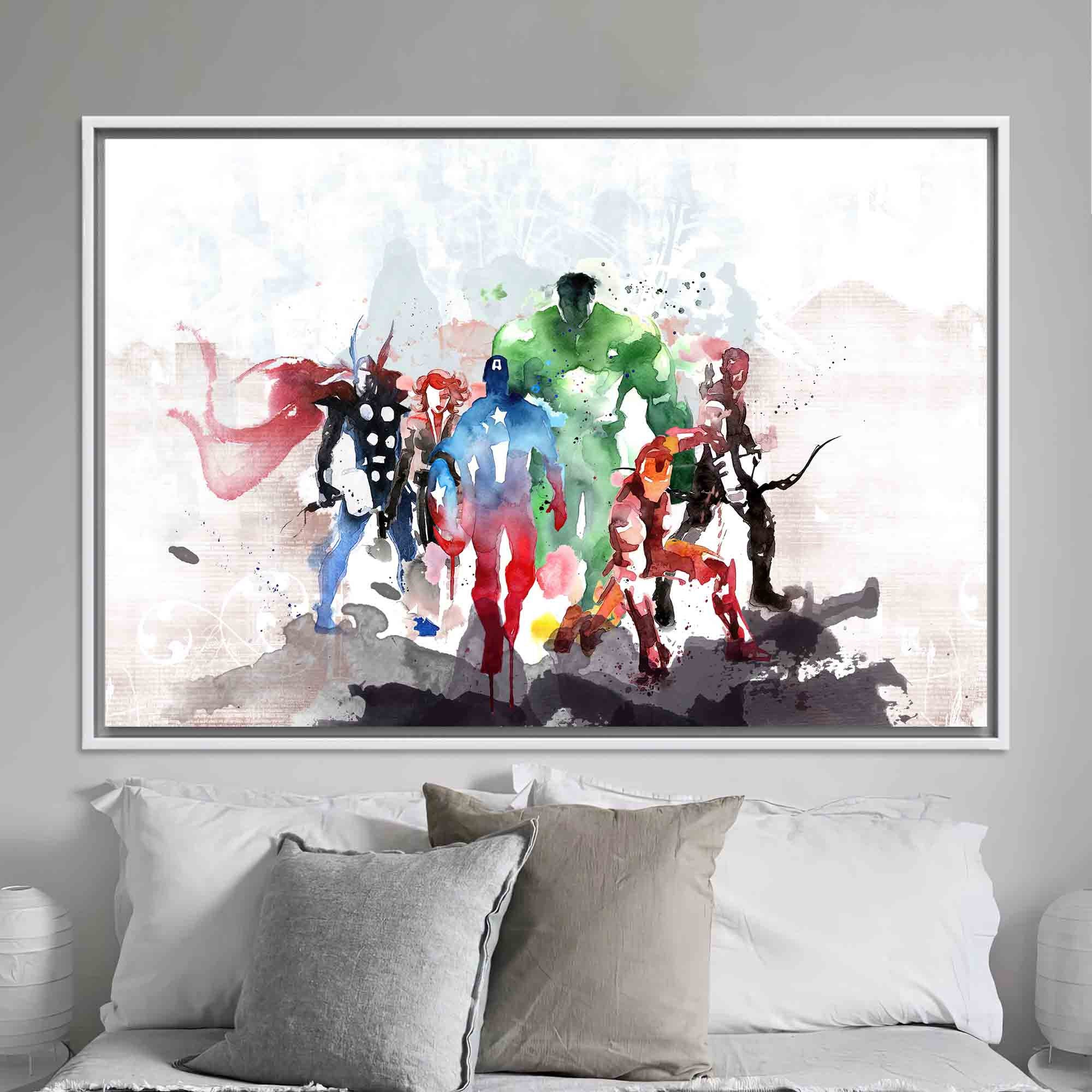 Avengers Watercolor Canvas Art: Kids Room Decor - Etsy