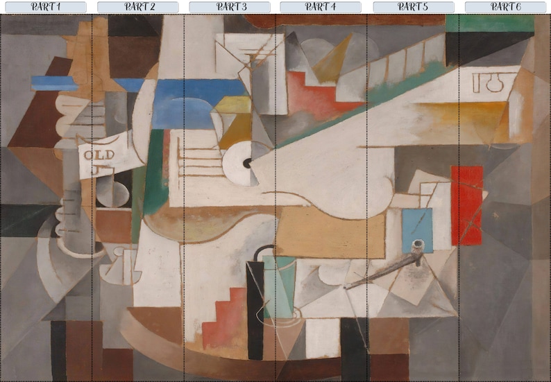 Abstract Picasso Style Wallpaper: Reproduction Wall Decor - Etsy