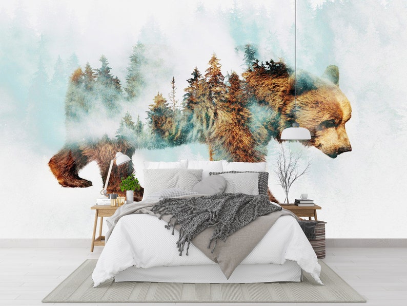 Papercraft 3D Animal Paper Craft Loft Mural Abstract Forest - Etsy