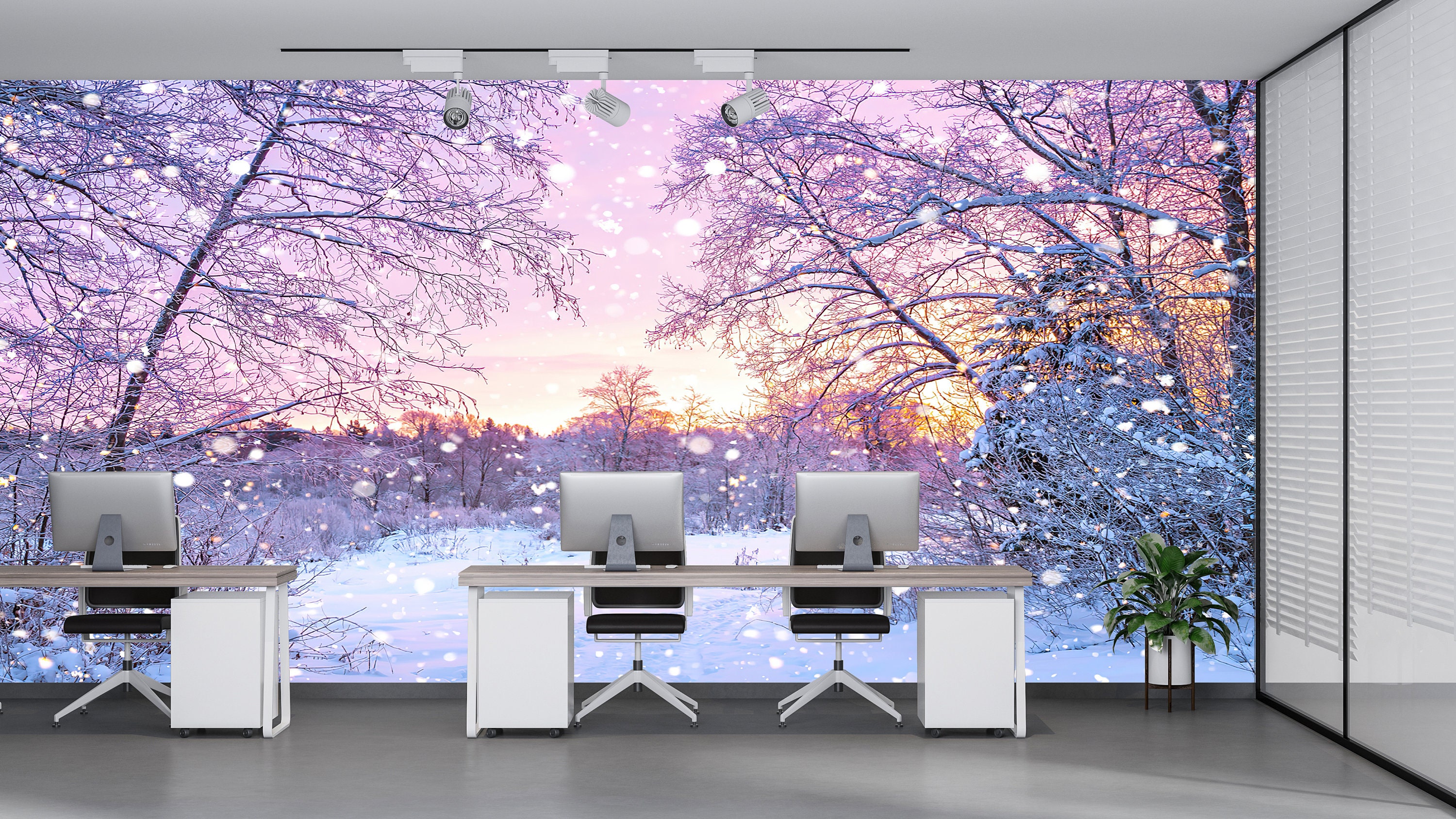 Snow Wall Mural View Wall Poster Nature Landscape Paper - Etsy