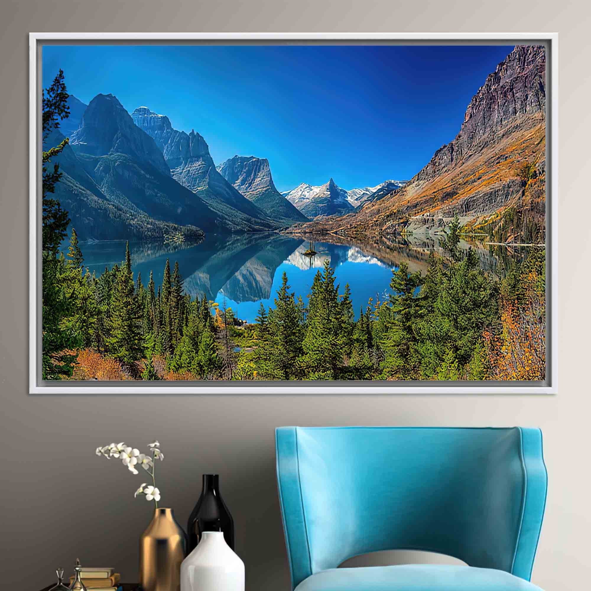Montana Landscape Glass Wall Art, Landscape Glass Decor, Saint Mary ...