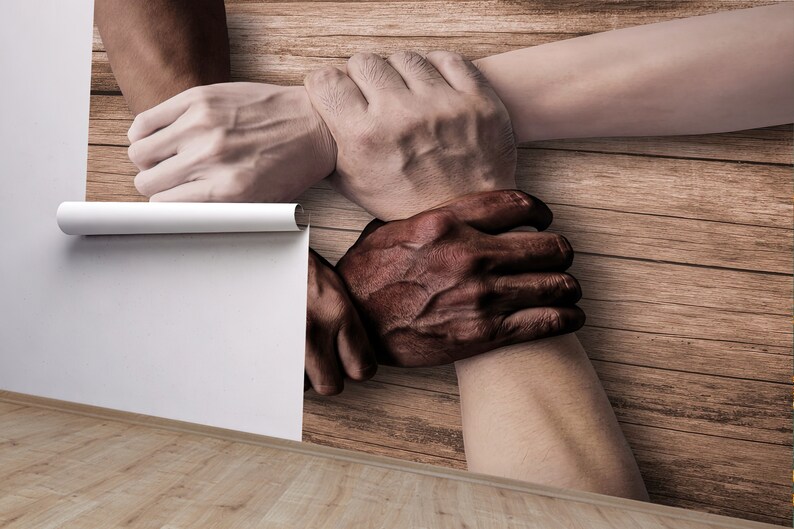 Wallpaper Mural Art Motivational Mural Helping Hands - Etsy