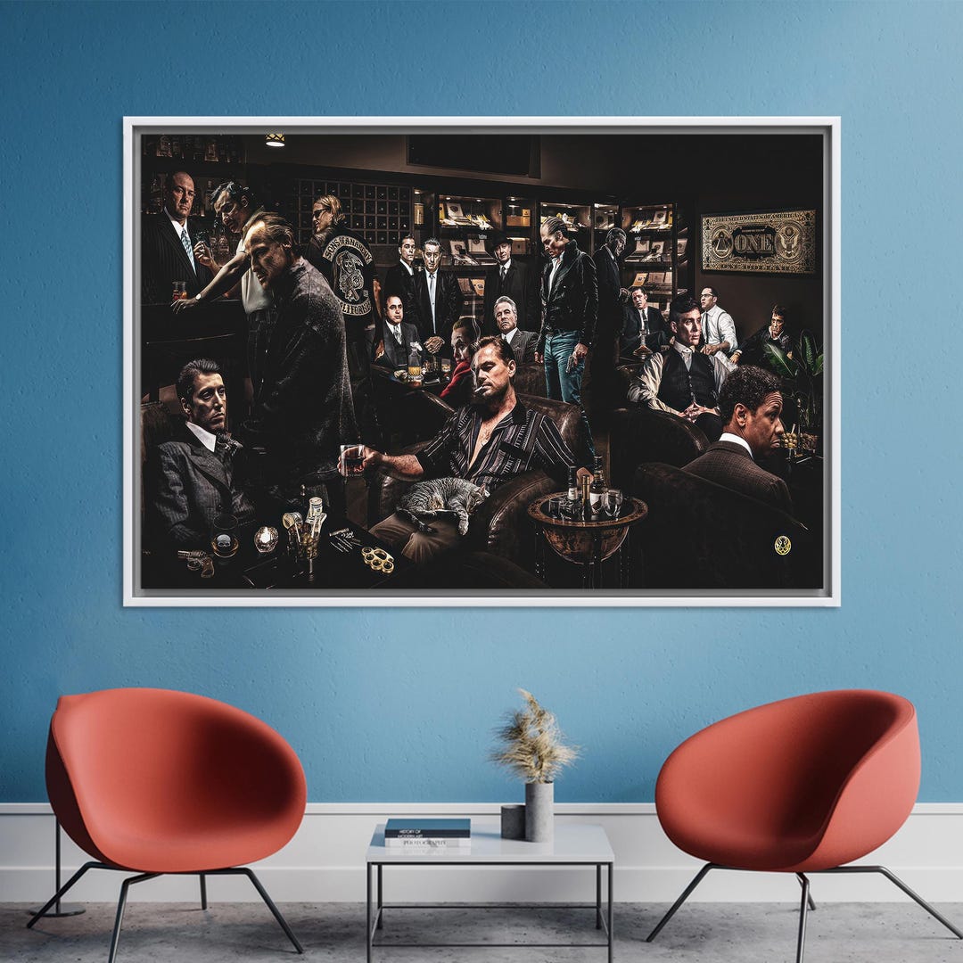 Gangster Legends Canvas Wall Art – Mafia Movie Character Print for Men ...