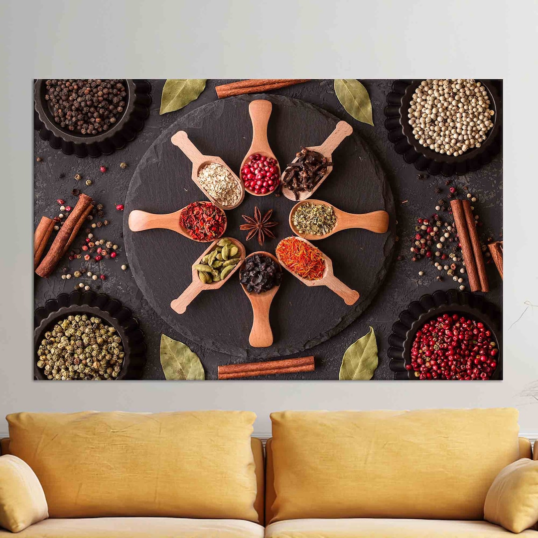 Spices Wall Art, Modern Artwork, Colorful Wall Decor, Large Wall Art ...