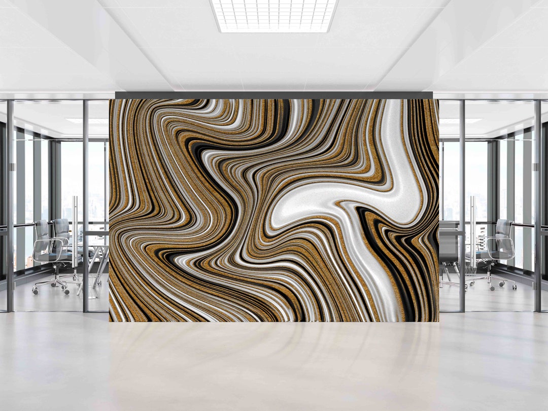 Gold Wall Decals, Marble Paper Craft, Black Gold and White Marble Wall ...