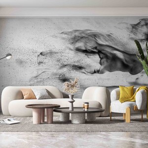 3D Wall Paper, Contemporary Digital Paper, Modern Wall Decals, Black ...