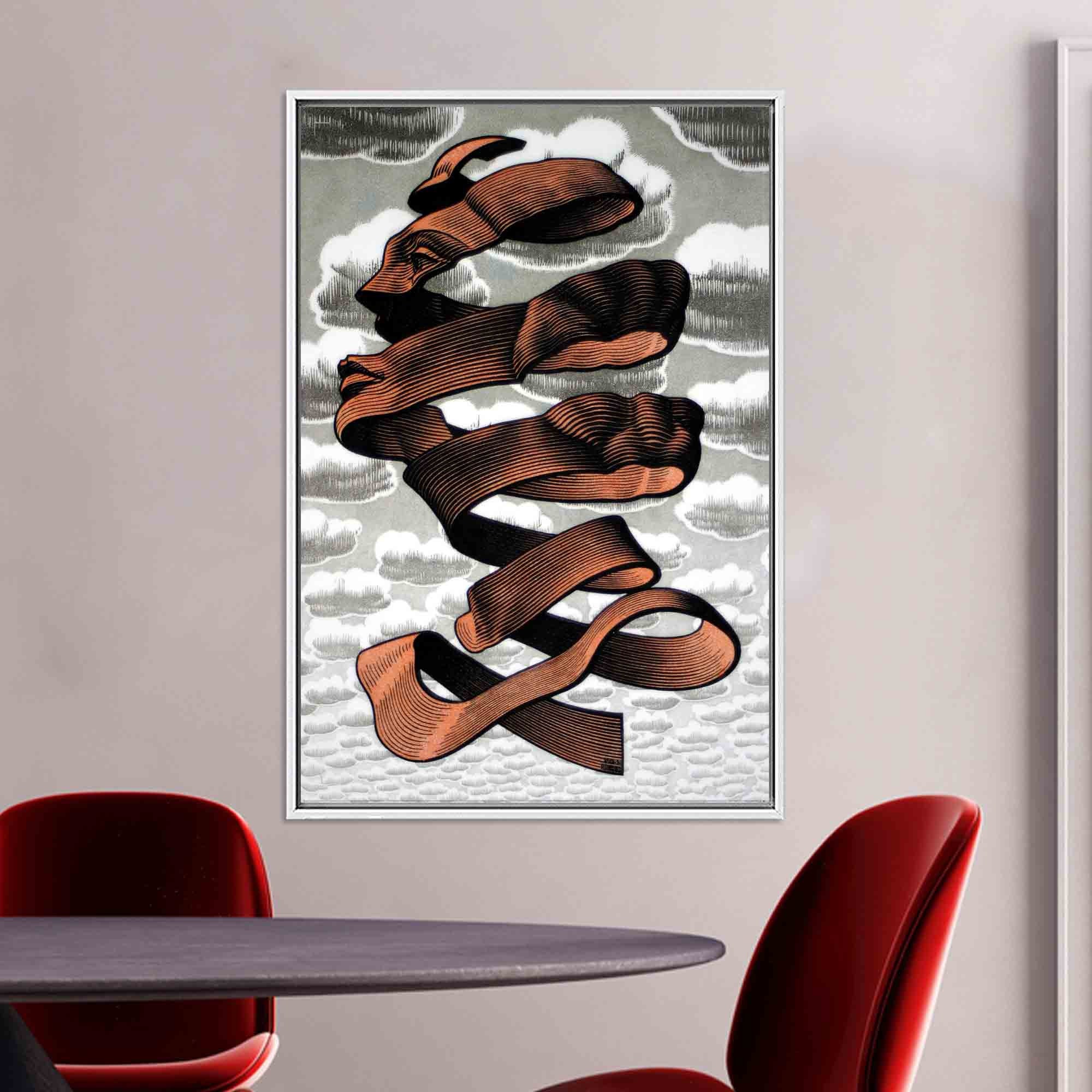 Modern Canvas Print, Abstract Face Printed, Rind by MC Escher Glass ...