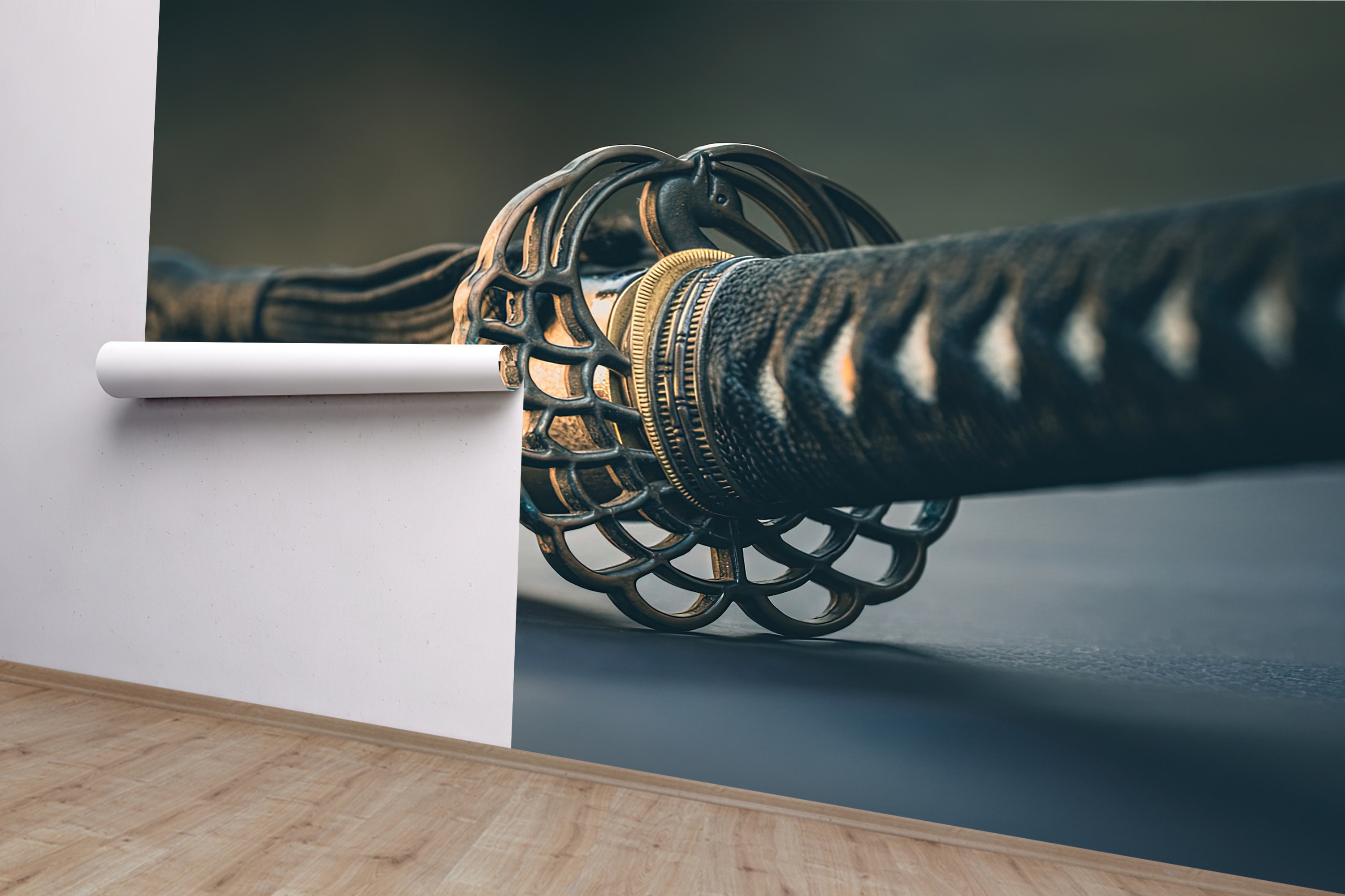 Samurai Katana Sword Wallpaper: Japanese Peel and Stick Wall Mural - Etsy