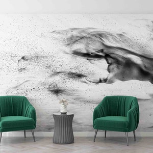 3D Wall Paper, Contemporary Digital Paper, Modern Wall Decals, Black ...