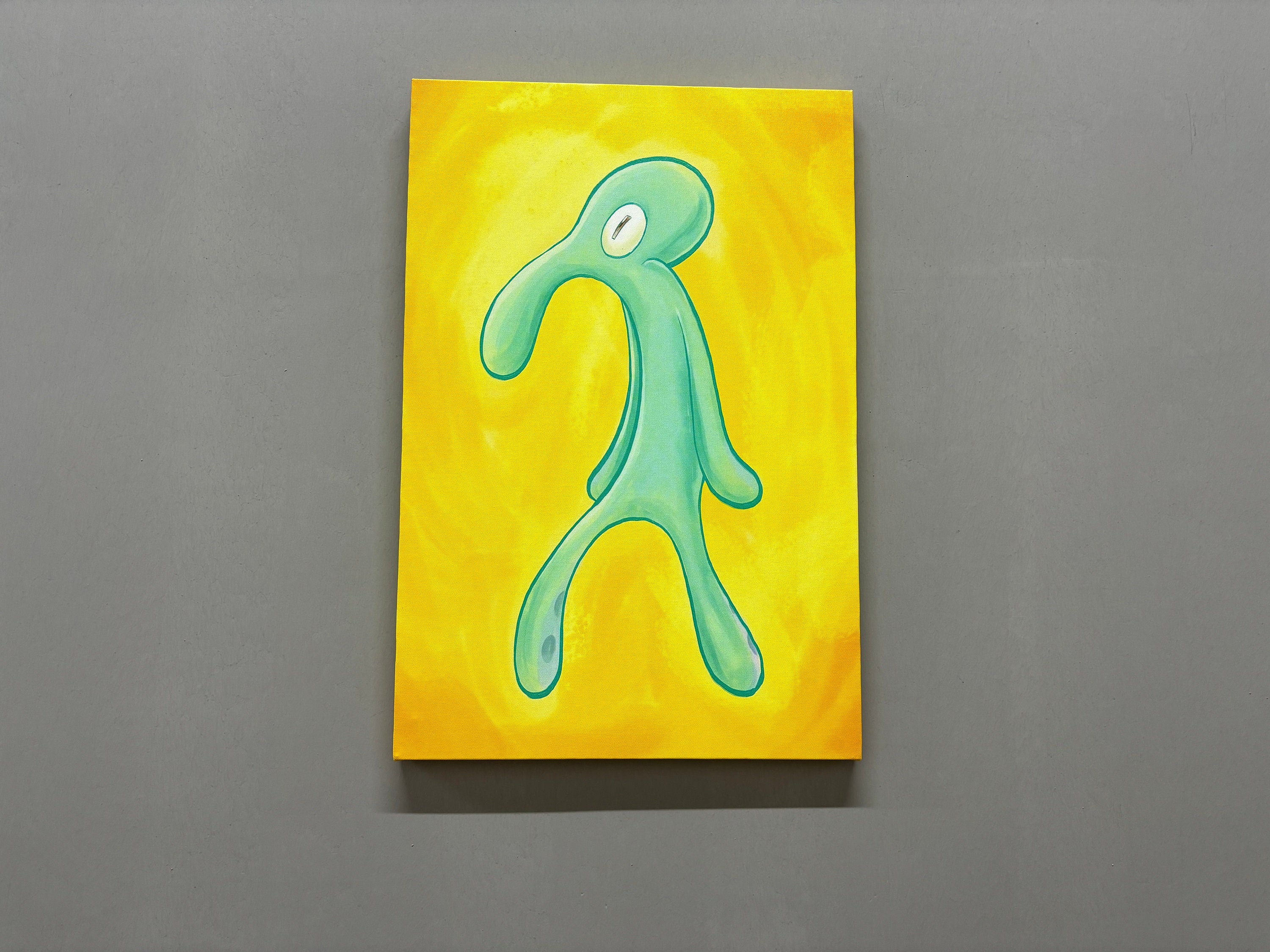 Squidward Painting Canvas, Modern Wall Decoration, Bold and Brash 3D ...