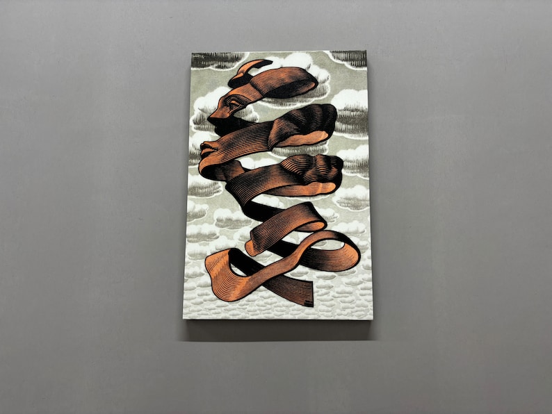 Modern Canvas Print, Abstract Face Printed, Rind by MC Escher Glass ...