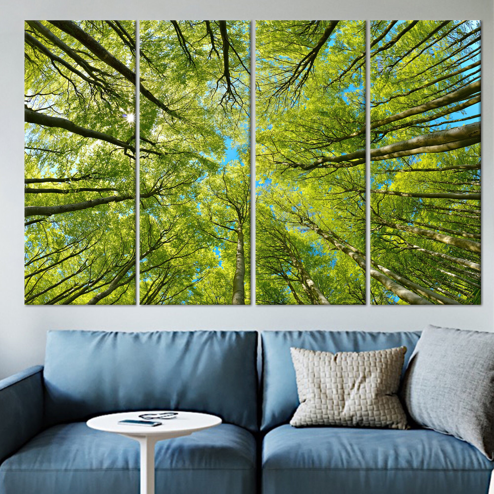 Tree View Artwork, Tree Branch Landscape Glass Wall, View Canvas Art ...