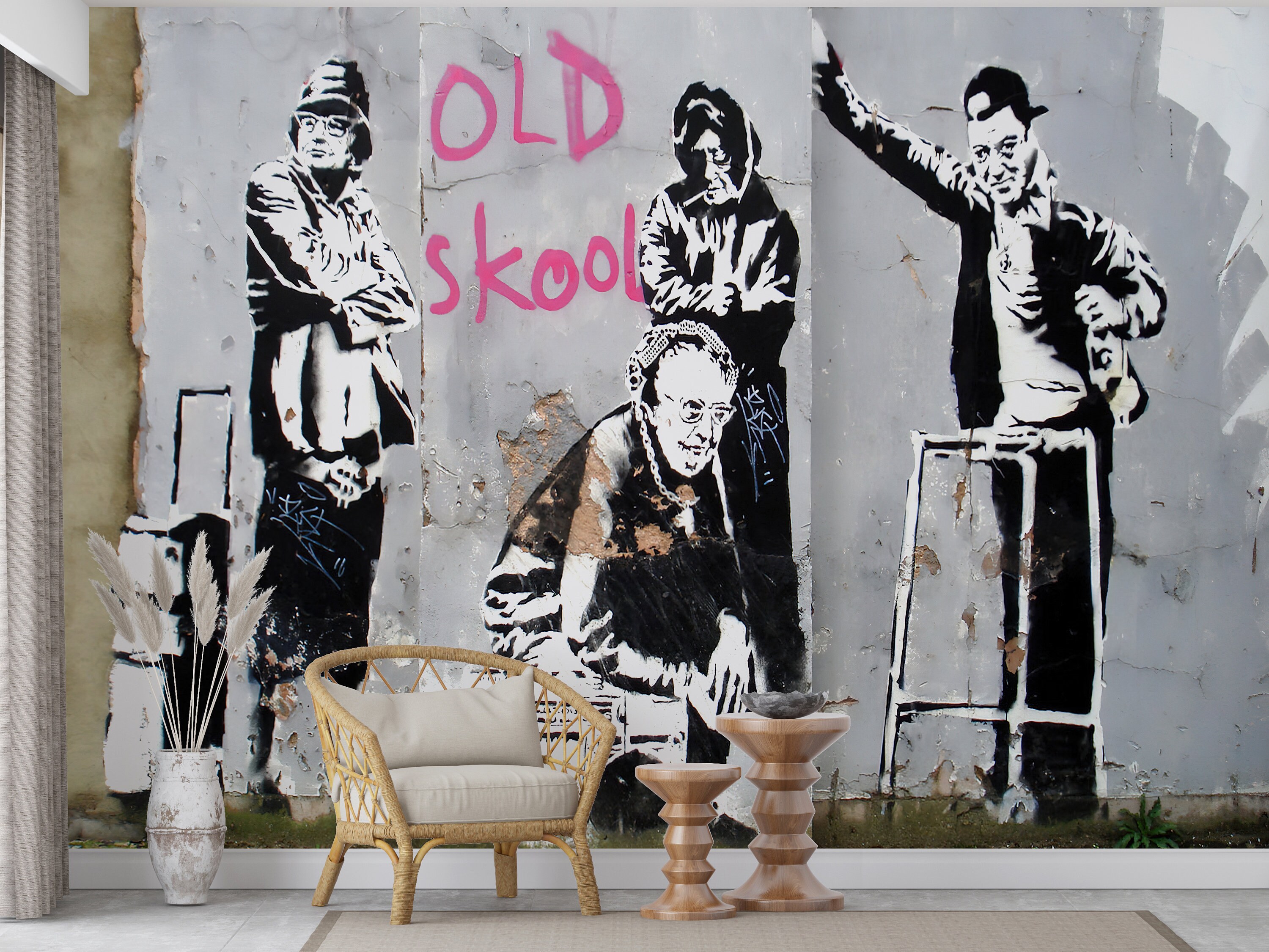 Banksy Old Skool Art, Iconic Wallpaper, Grannies Wall Paper, Old Skoll ...