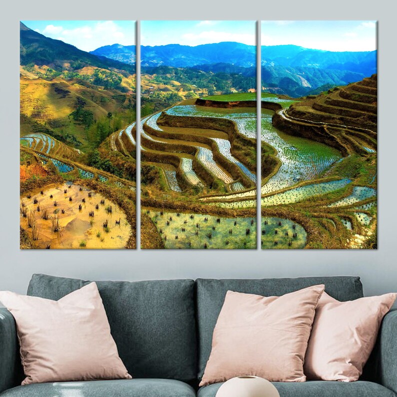 Banaue Rice Terraces Print: Philippines View Art, Nature Canvas Decor ...