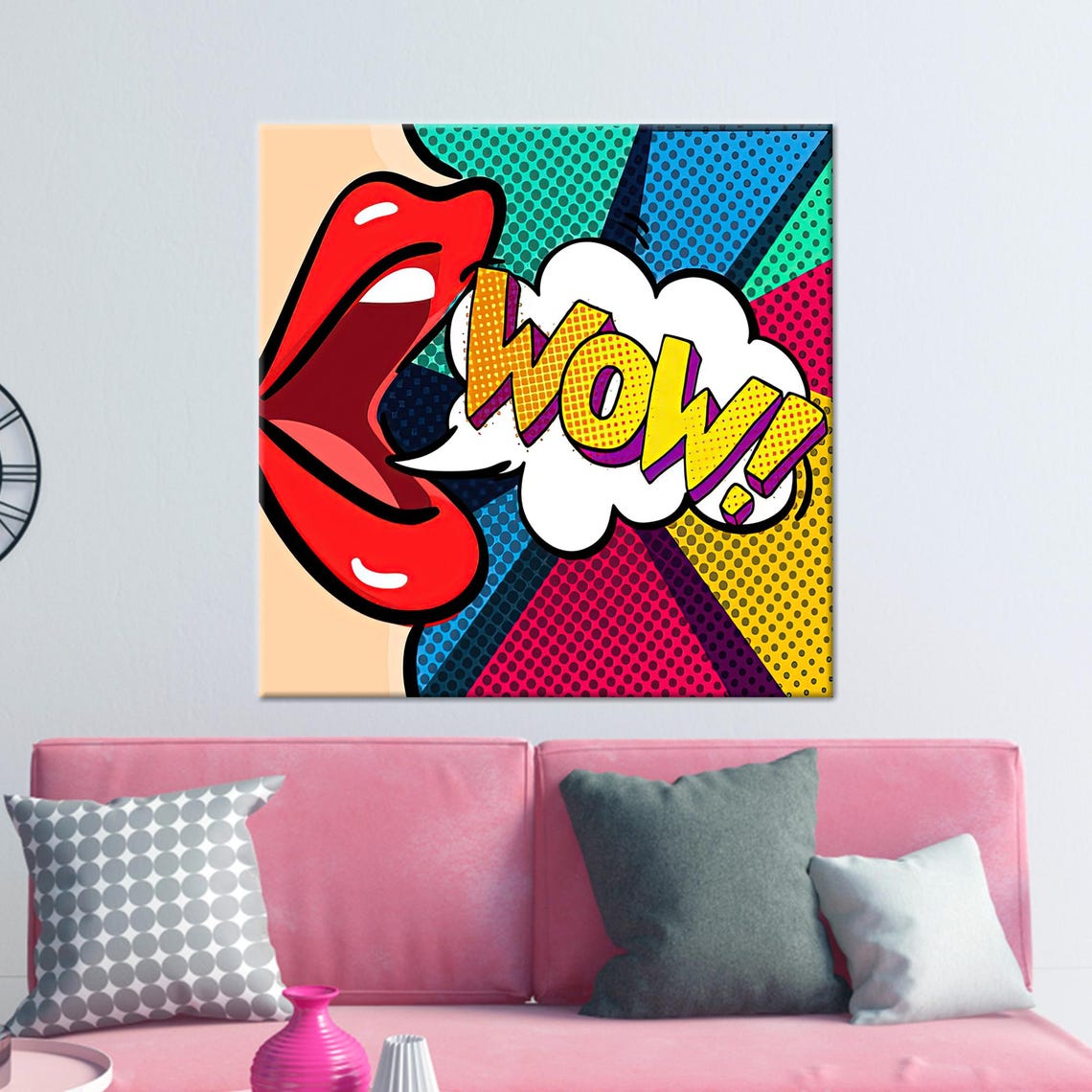 WOW Woman Graffiti Glass Art: Comic Pop Art Wall Decor - Etsy