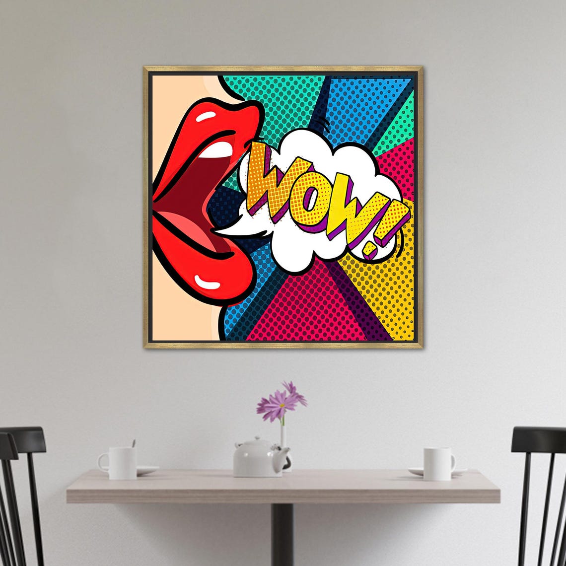 WOW Woman Graffiti Glass Art: Comic Pop Art Wall Decor - Etsy