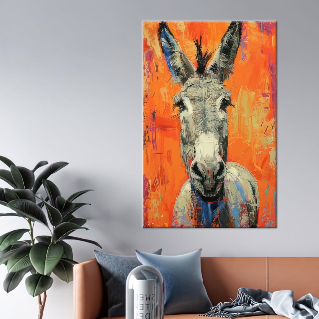 Donkey Poster, Modern Glass Art Wall Decor, Abstract Art Glass ...
