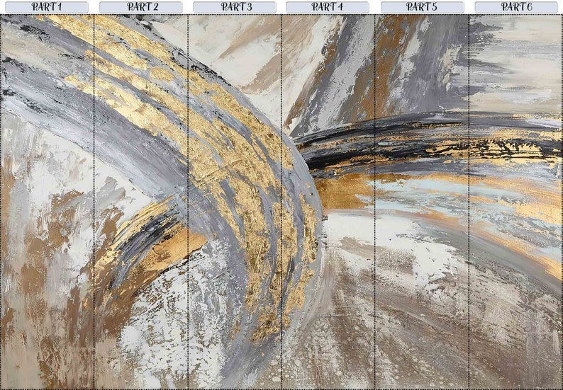 Wallpaper Border Modern Wall Art Gold Mural Abstract Paper - Etsy