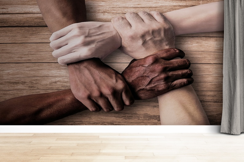 Wallpaper Mural Art Motivational Mural Helping Hands - Etsy