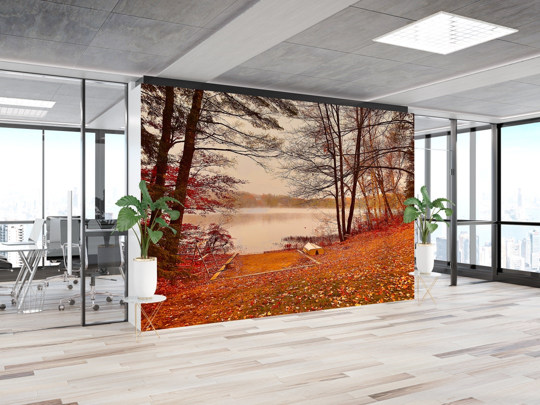 Buy Nature Landscape Wall Stickers, Landscape Wall Poster, Autumn ...