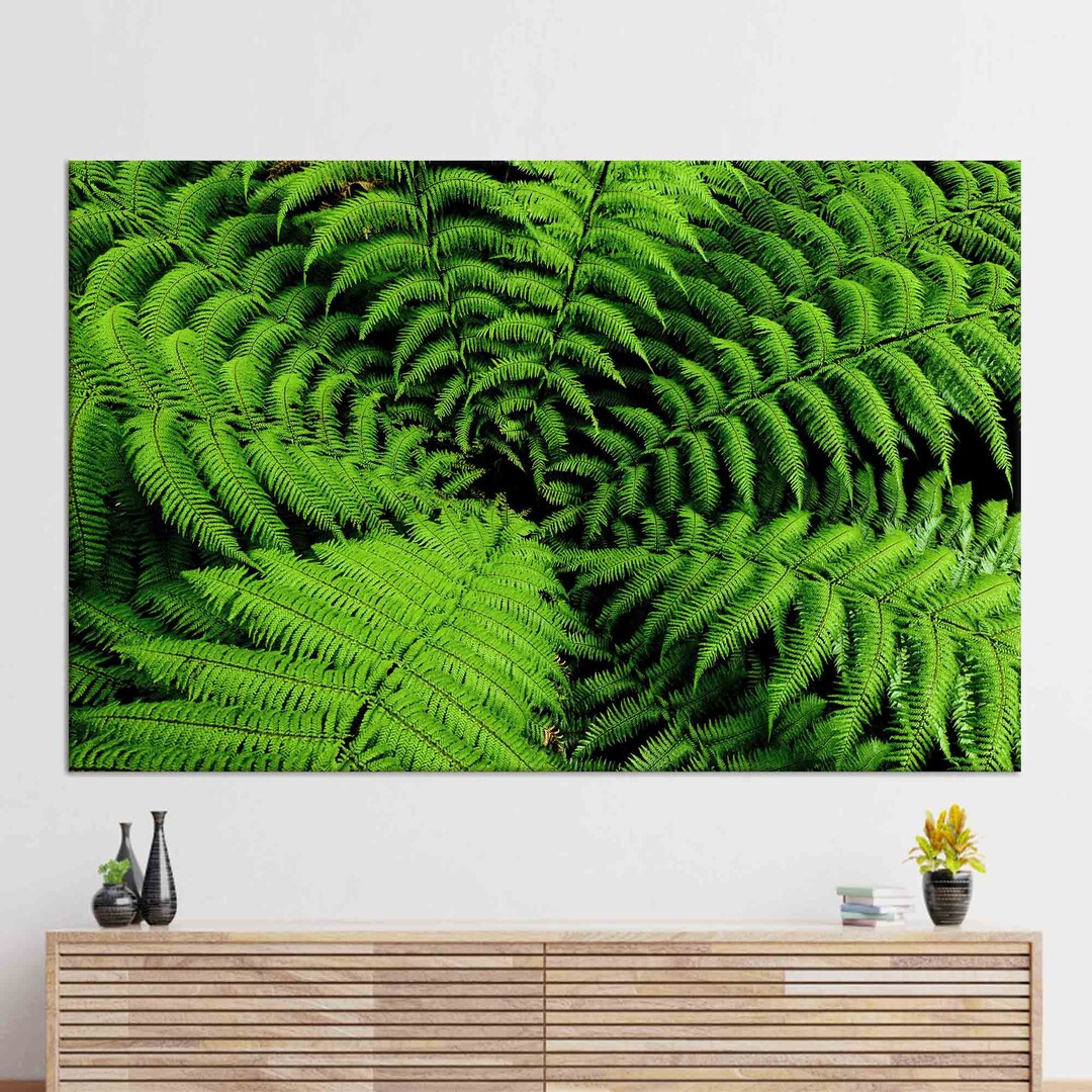 Botanical Glass Wall, Fern Canvas Gift, Pop Art Canvas, Fern Glass ...