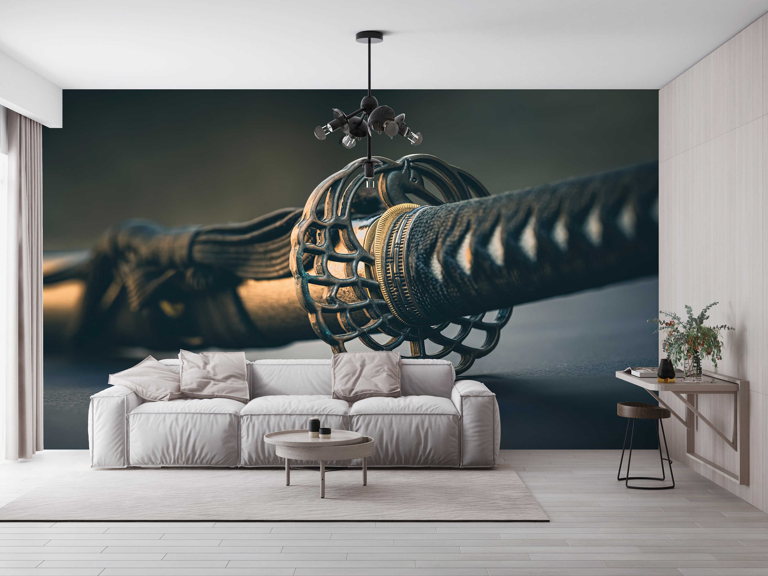 Samurai Katana Sword Wallpaper: Japanese Peel and Stick Wall Mural - Etsy