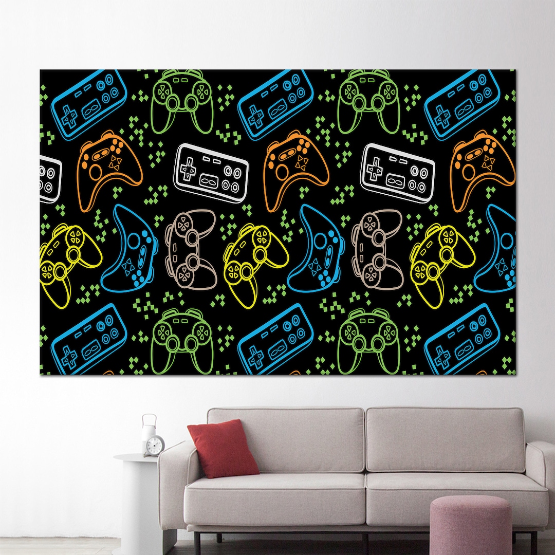 Gaming Room Canvas Art: Modern Colorful Game Console Decor - Etsy