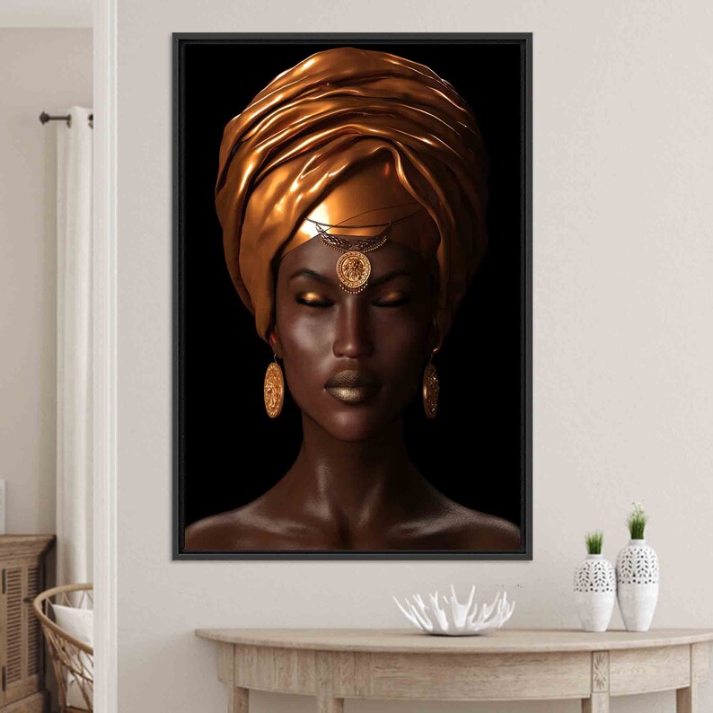 African Woman Glass Art: Abstract Tempered Glass Print - Etsy