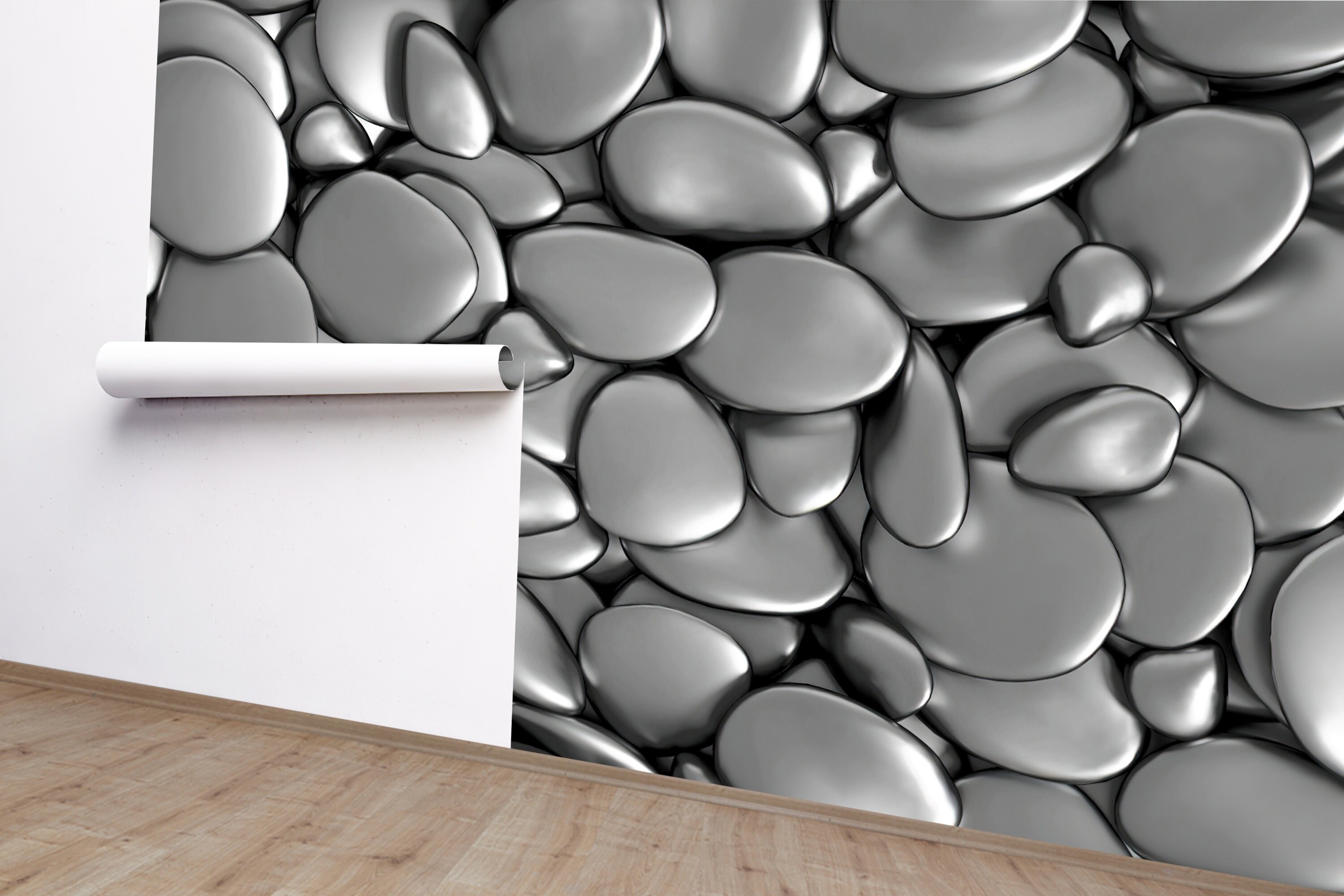 Stones Paper Art, Stick on Wallpaper Art Deco, Modern Wall Decor ...