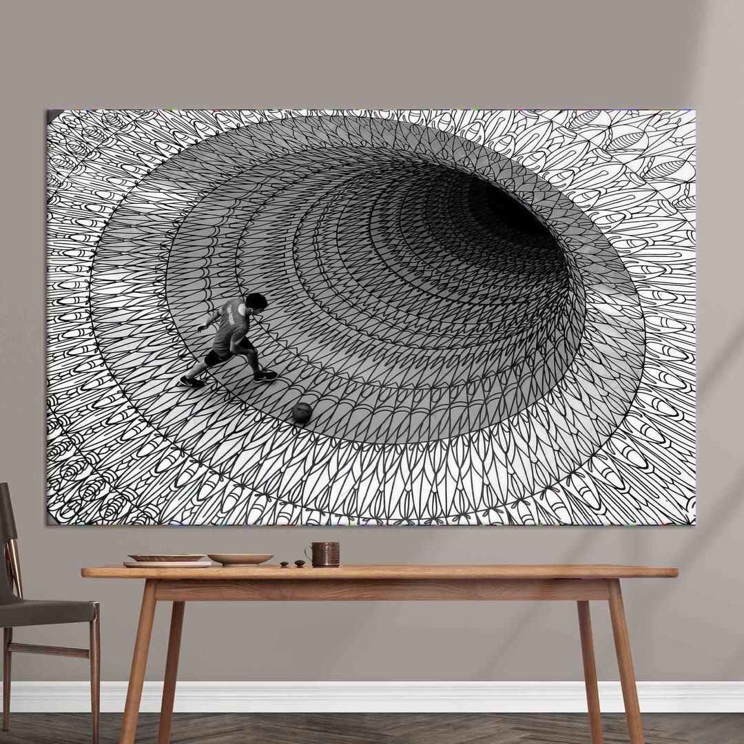Optical Illusion Wall Art: Abstract 3D Effect, Tempered Glass or Canvas ...