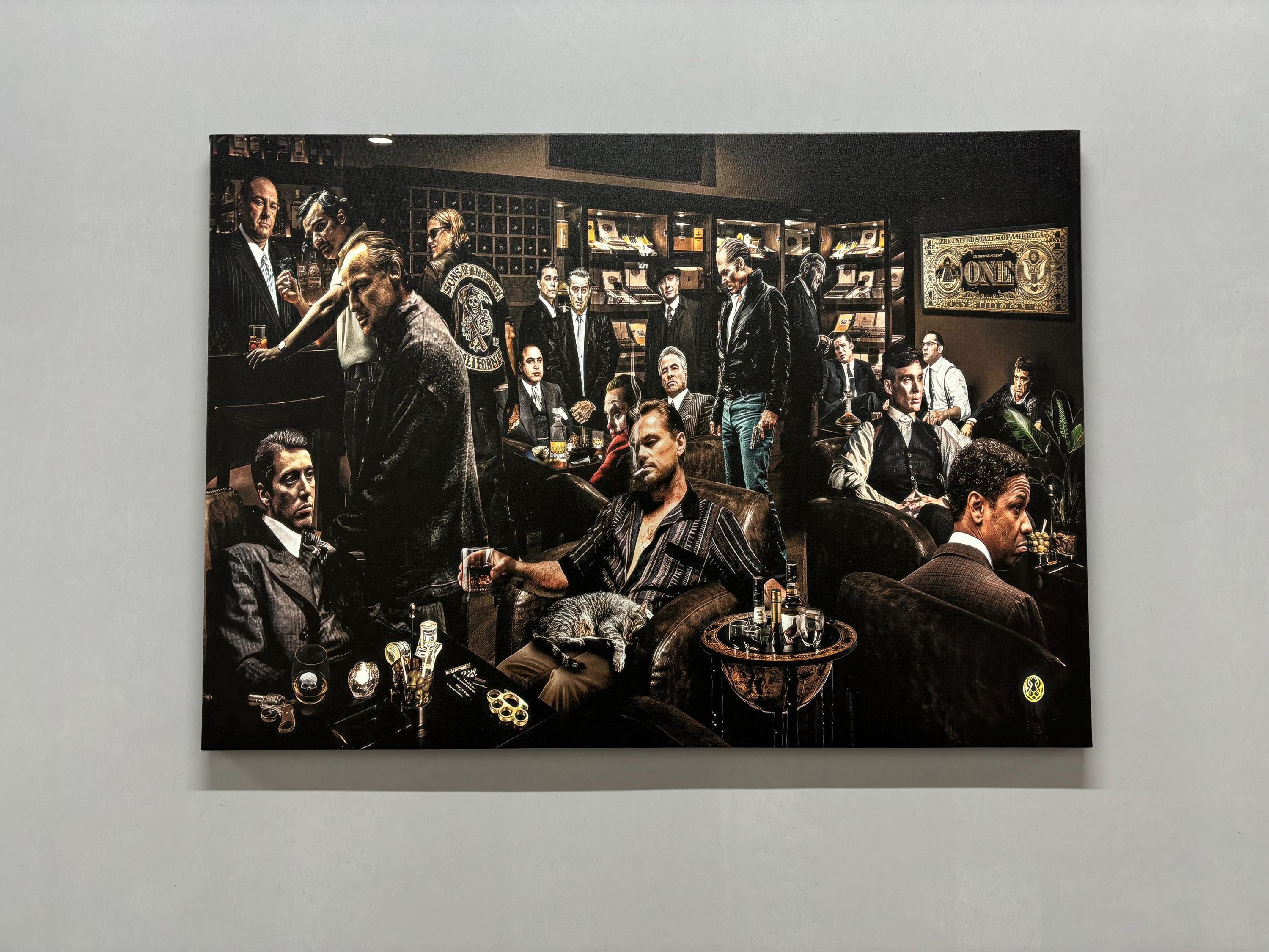 Gangster Legends Canvas Wall Art – Mafia Movie Character Print for Men ...