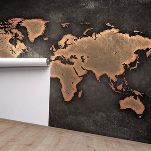 Abstract World Map Digital Paper, Wall Decals Murals, Office Wall ...