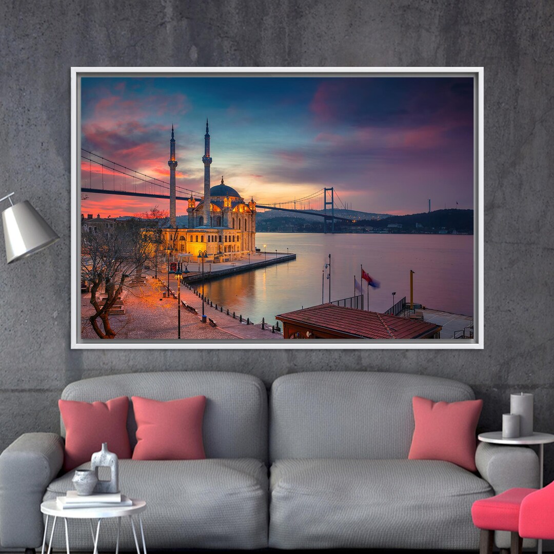 Istanbul Ortakoy Mosque Canvas Art: 3D Cityscape Wall Hanging - Etsy