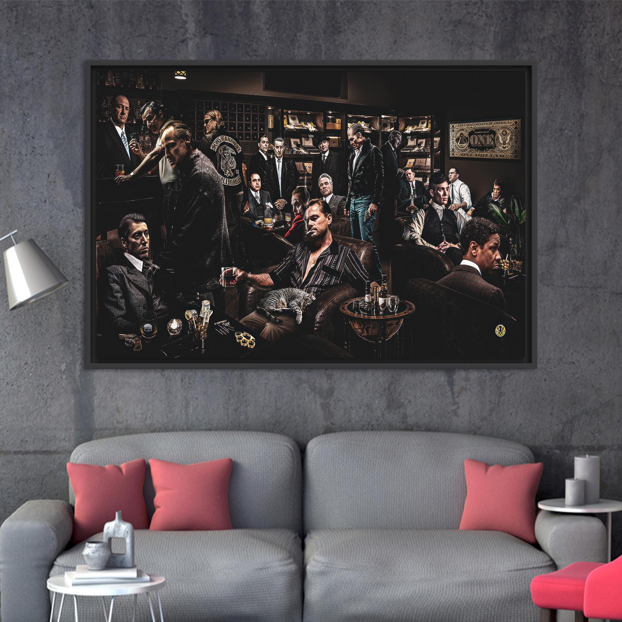 Gangster Legends Canvas Wall Art – Mafia Movie Character Print for Men ...