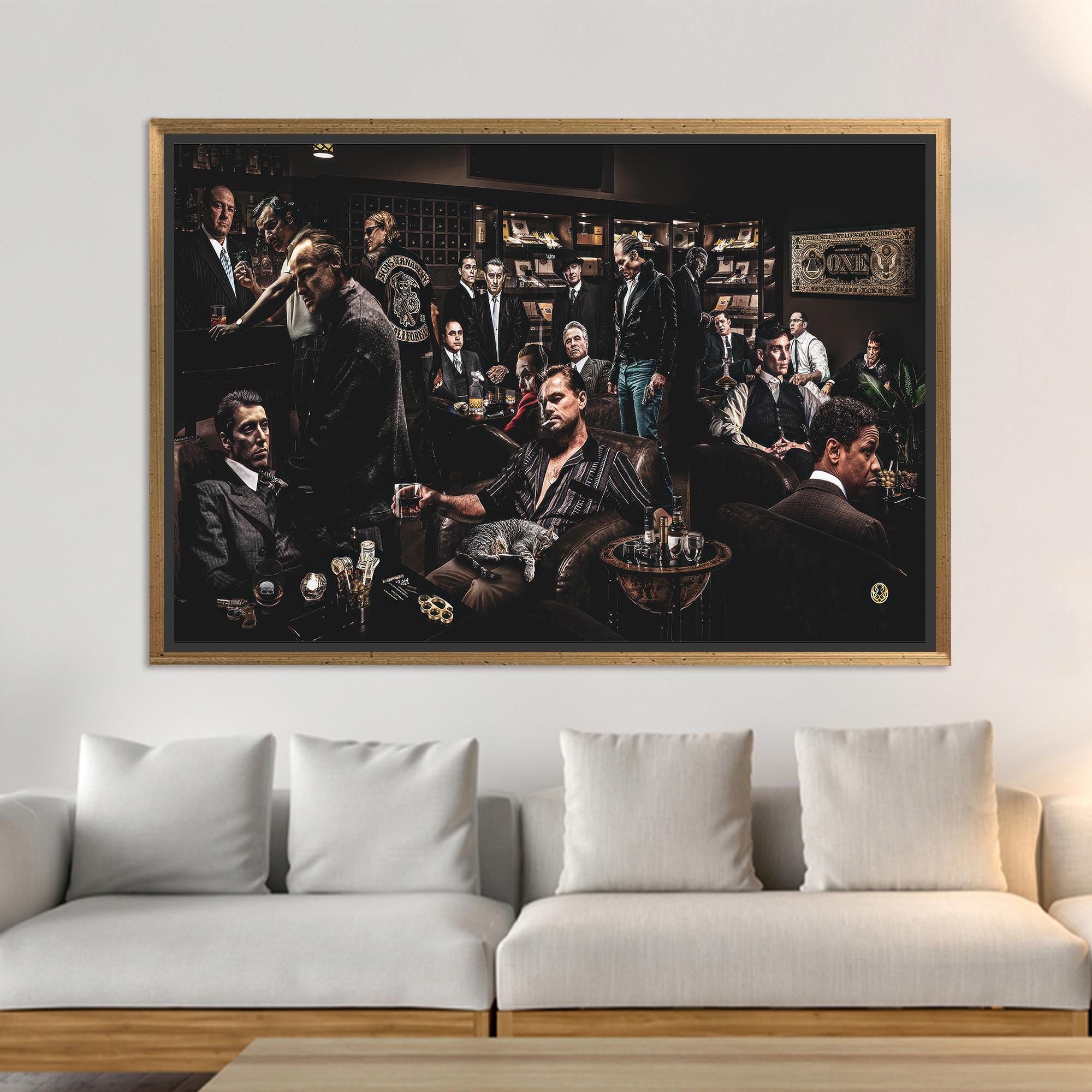 Gangster Legends Canvas Wall Art – Mafia Movie Character Print for Men ...