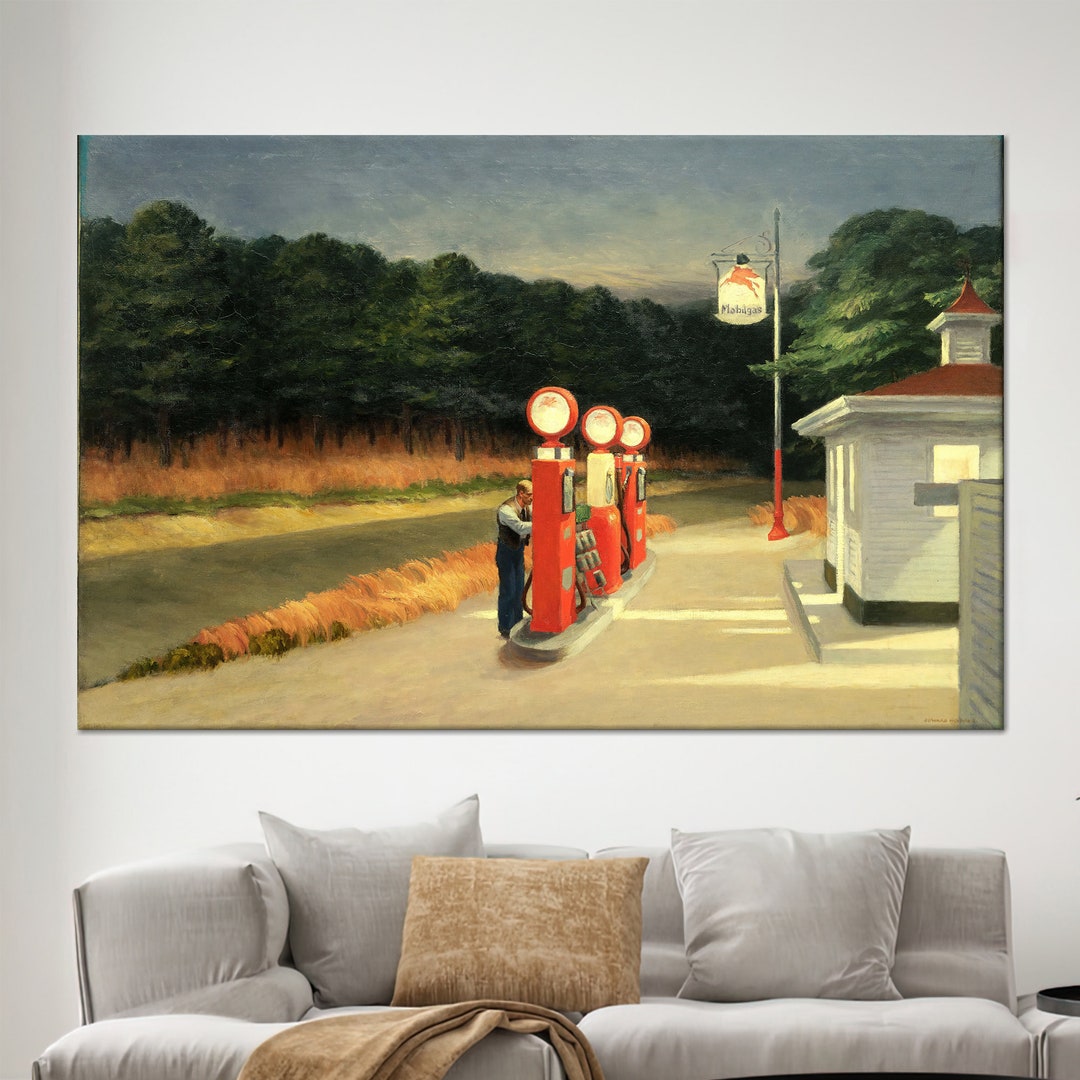 Edward Hopper Gas Station Painted Glass, Edward Hopper Wall Hanging ...