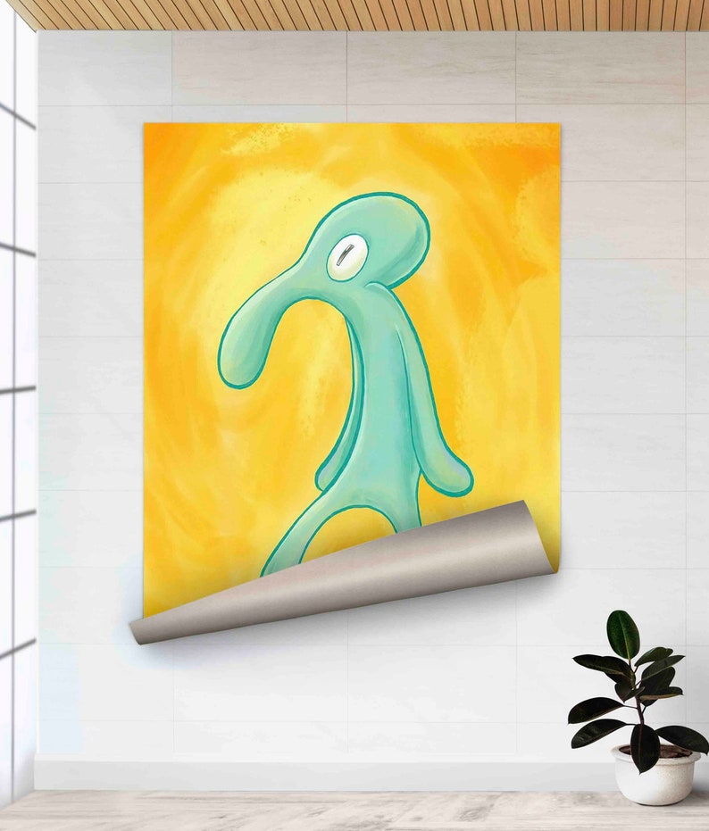 Bold and Brash Squidward Canvas Painting: Modern Home Decor - Etsy