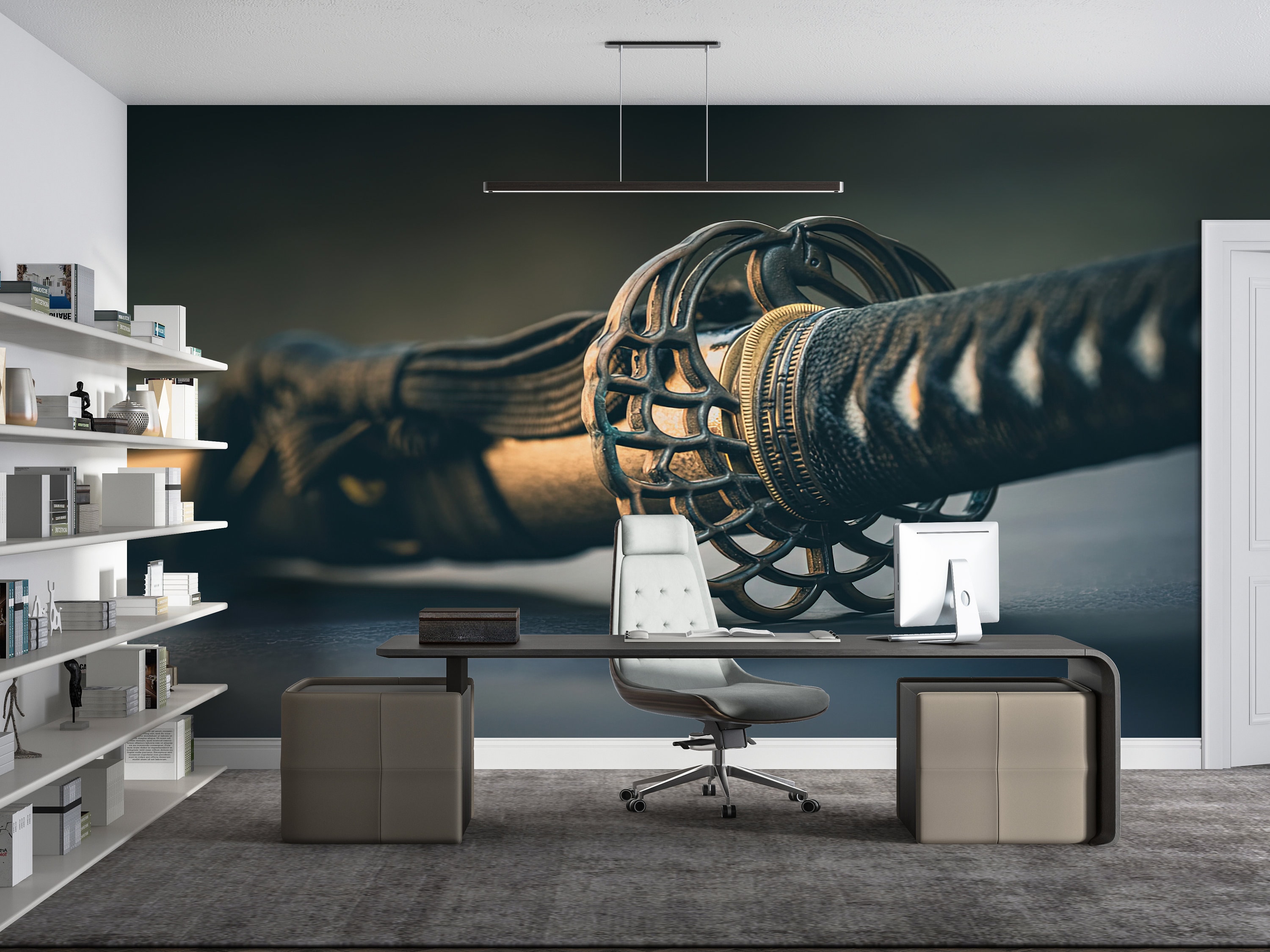 Samurai Katana Sword Wallpaper: Japanese Peel and Stick Wall Mural - Etsy