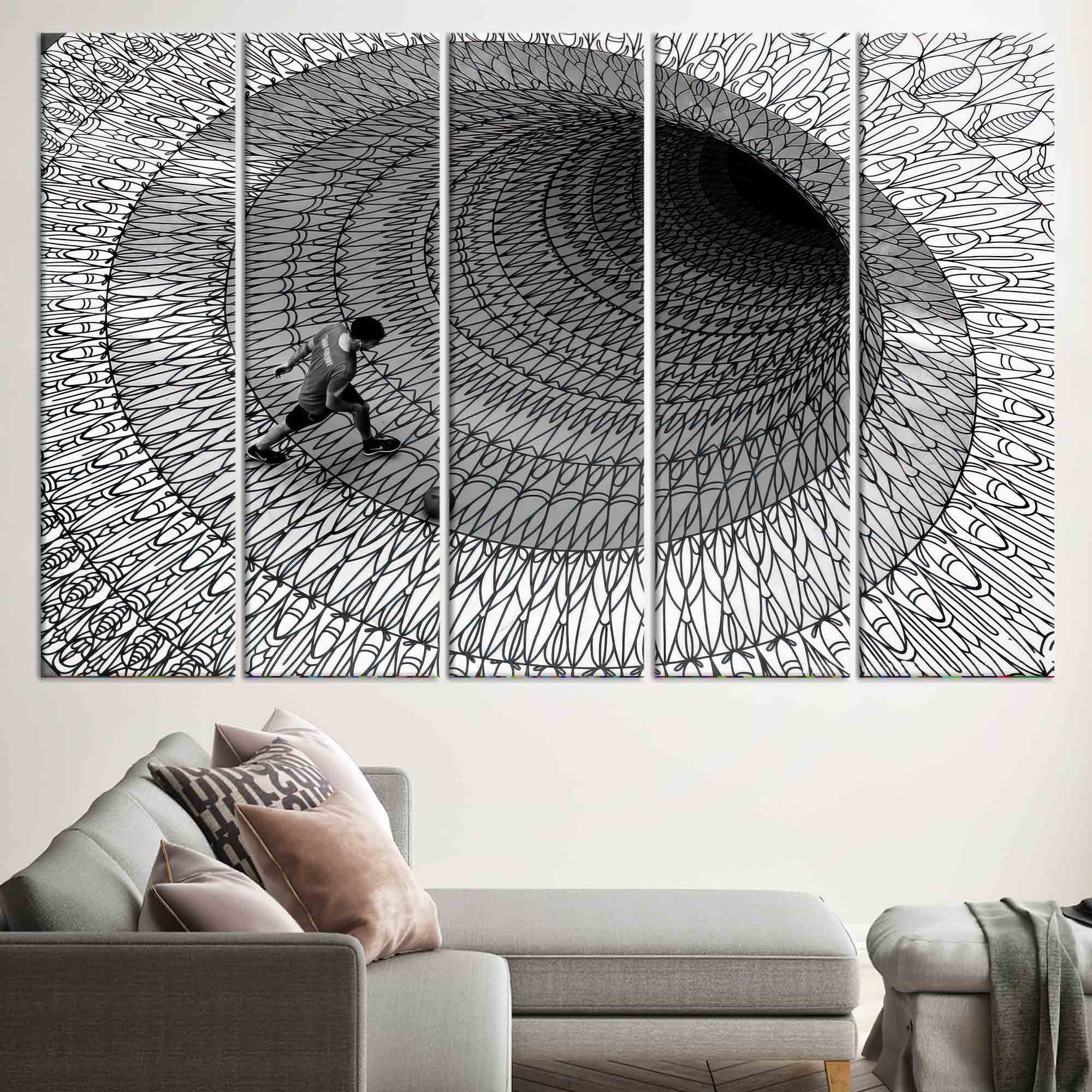 Optical Illusion Wall Art: Abstract 3D Effect, Tempered Glass or Canvas ...