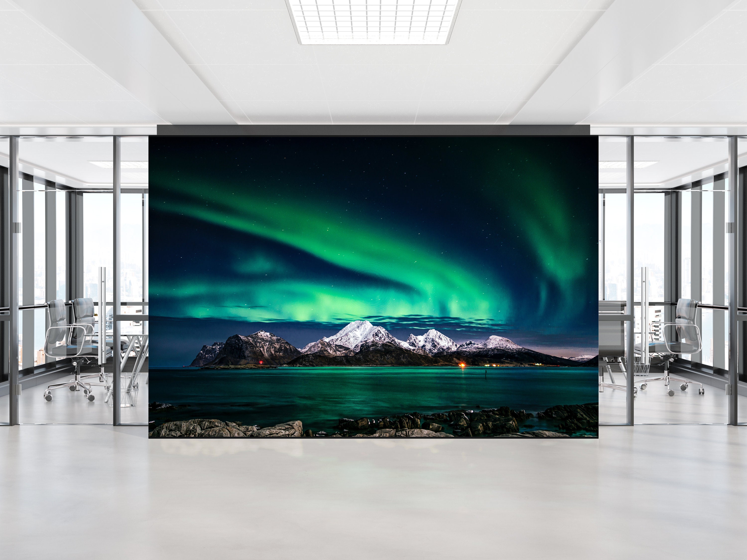 Removable Wall Decor, Landscape Wallpaper, Sky Wall Art, Aurora Wall ...