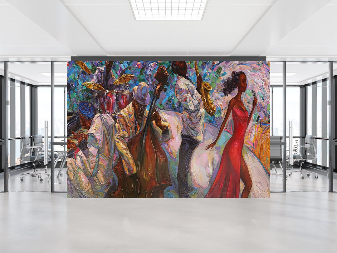 Jazz Singer Wall Poster, African Music Wall Decals, African Pianist ...