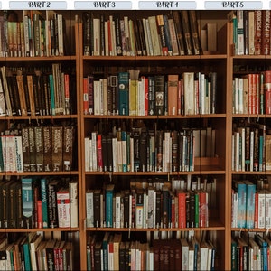 Library Wallpaper, Book Wall Decor, Modern Digital Paper, Gift for Him ...