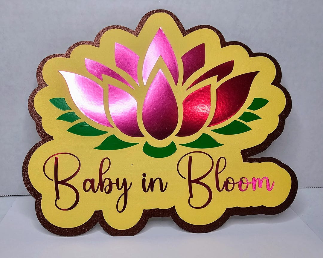 Baby in Bloom Cake Topper - Lotus Flower Baby Shower Decor - Floral ...