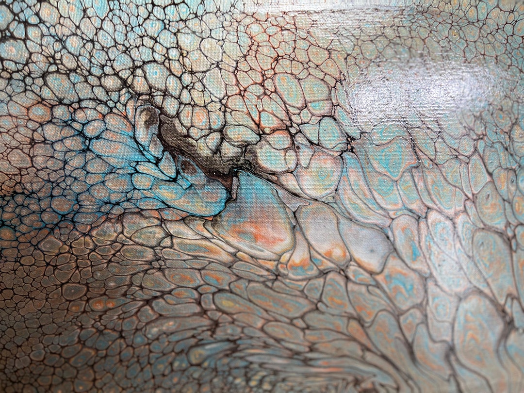 Acrylic Poured Painting - Large Swirling Dragon Scales - Etsy